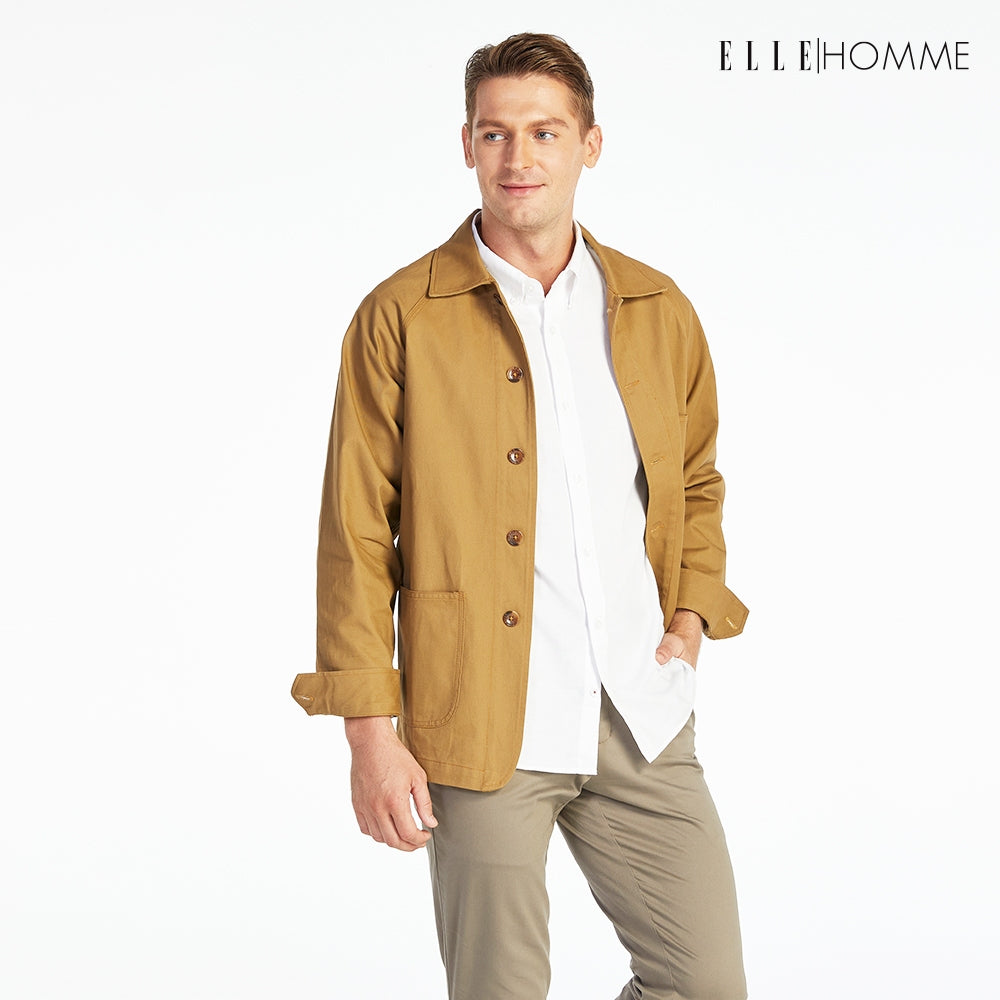 ELLE HOMME เสื้อแจ็คเก็ตผู้ชาย สไตล์ Casual สีเบจ W8J237 – ICCSHOPPING